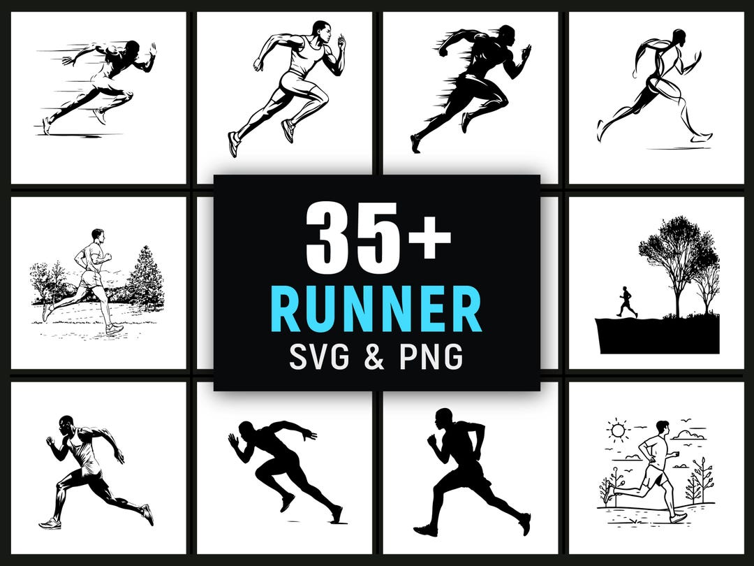 Runner SVG PNG, Running Athlete Clipart for Fitness Lovers Cricut ...