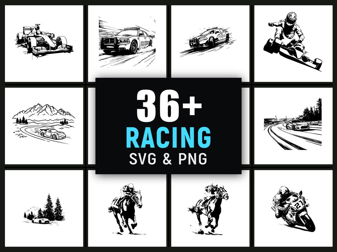 Racing SVG PNG for Print and Engraving Design, Speed Motorsport Clipart ...