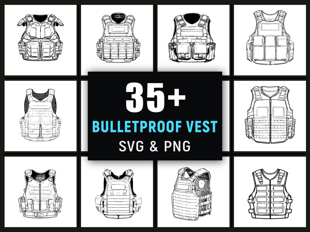 Bulletproof Vest SVG PNG for Engraving Design, Tactical Armor Military ...