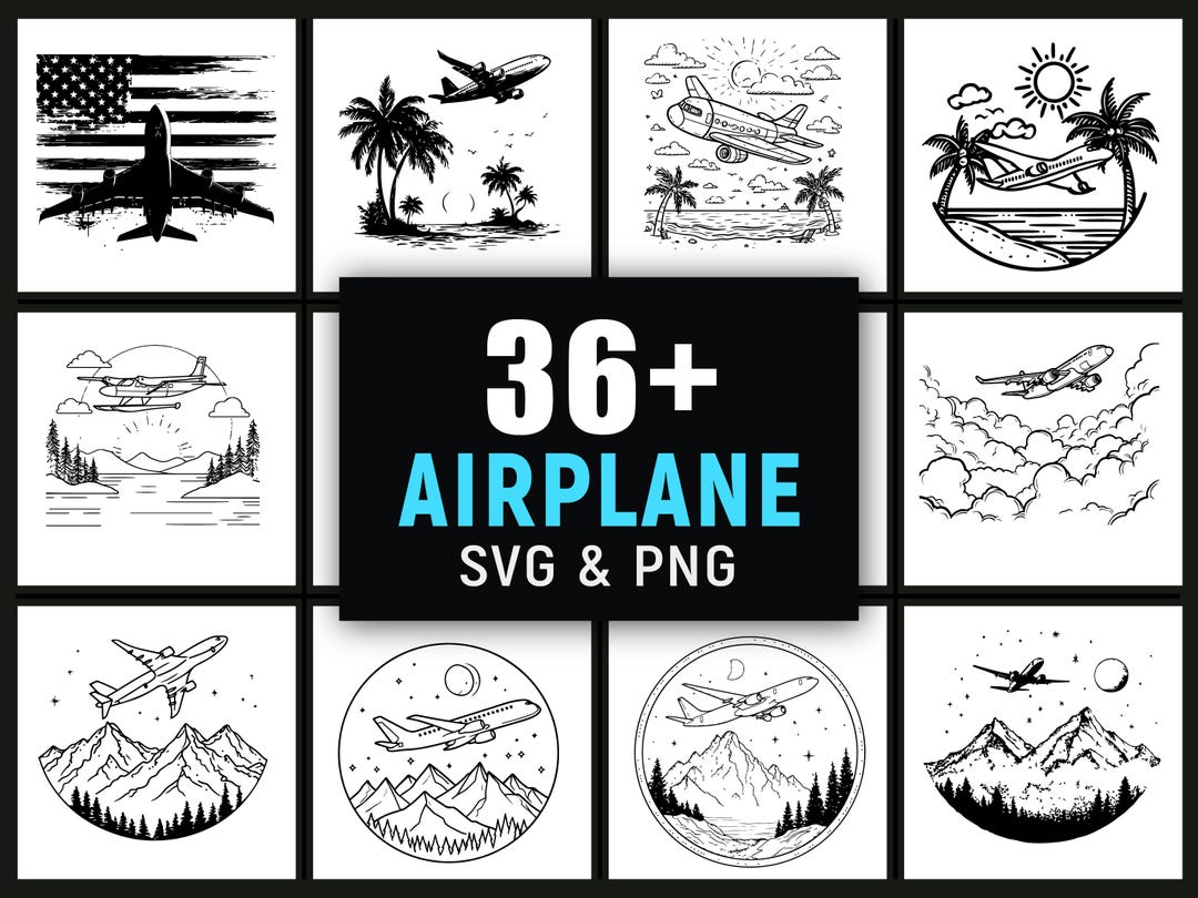 Flugzeug Silhouette SVG PNG Bundle, Flugzeug Clipart, Cricut Cut Datei ...