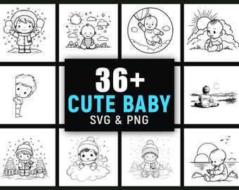 Crawling Baby SVG, Baby Silhouette Cut File, Baby Clipart for Cricut ...