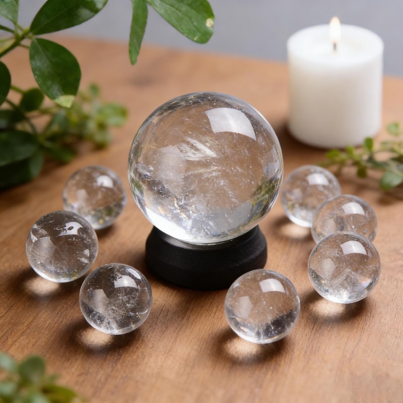 Crystal Clear Stone Ball - Etsy UK