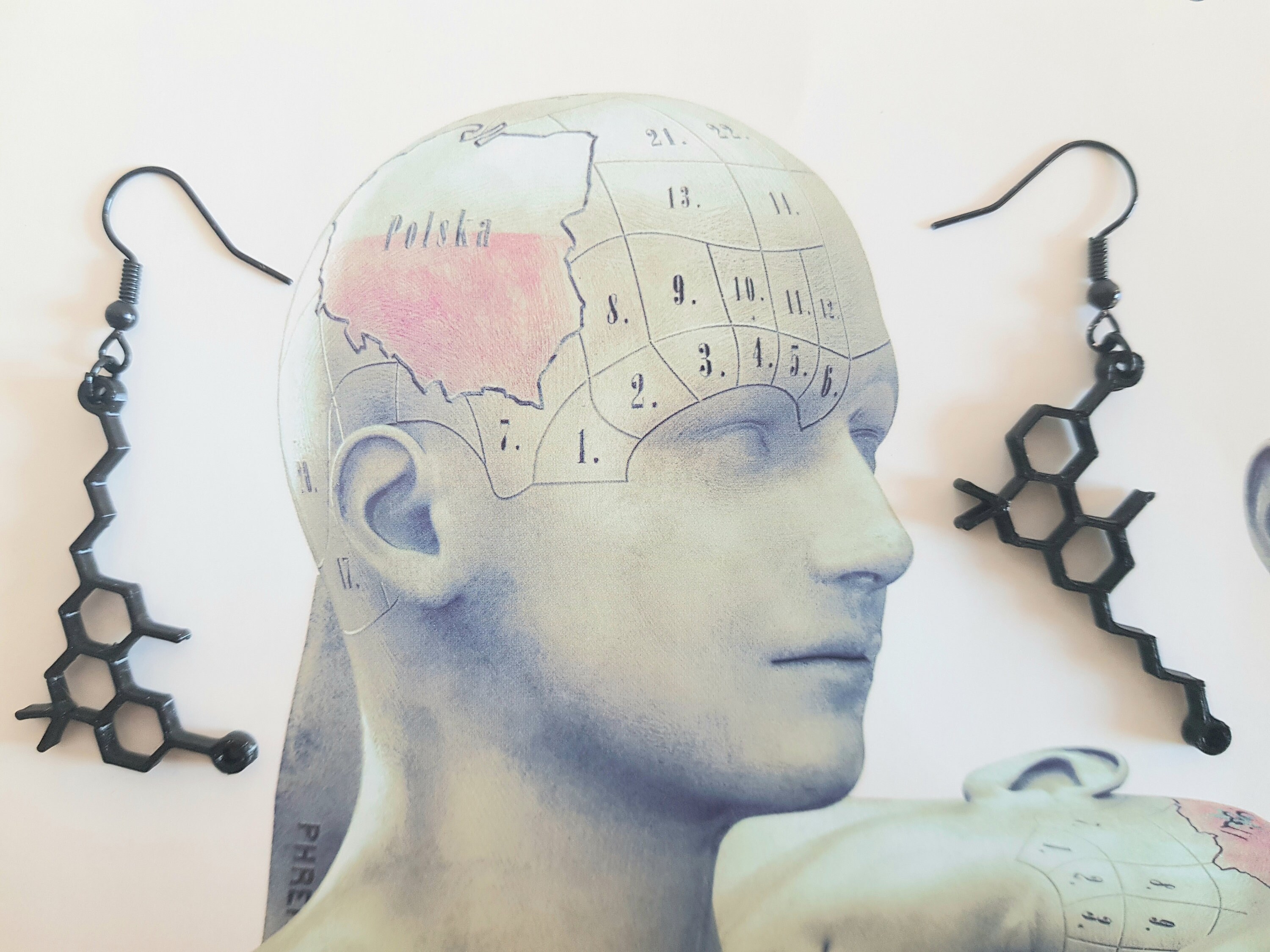 Marijuana Earrings in Black THC Molecule Earjewels Cannabis - Etsy