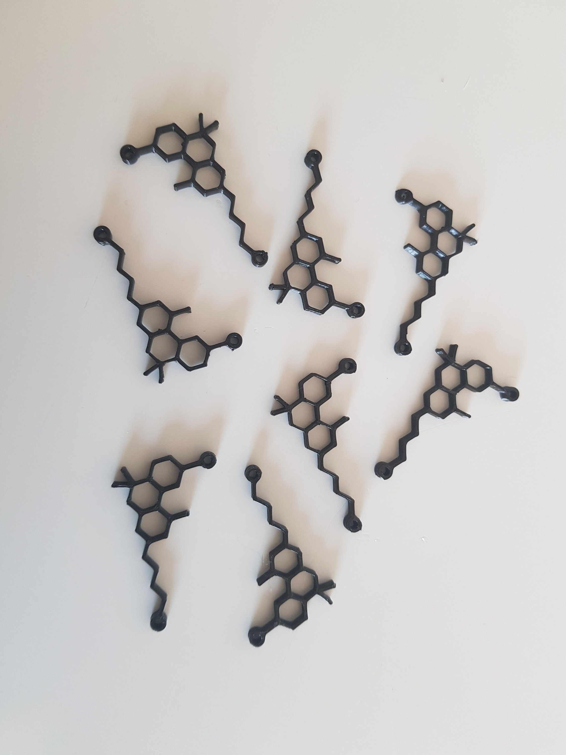 Marijuana Earrings in Black THC Molecule Earjewels Cannabis - Etsy