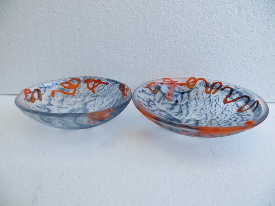 Fused Glass Art Bowls With Brain Structures and Hieroglyphics - Etsy