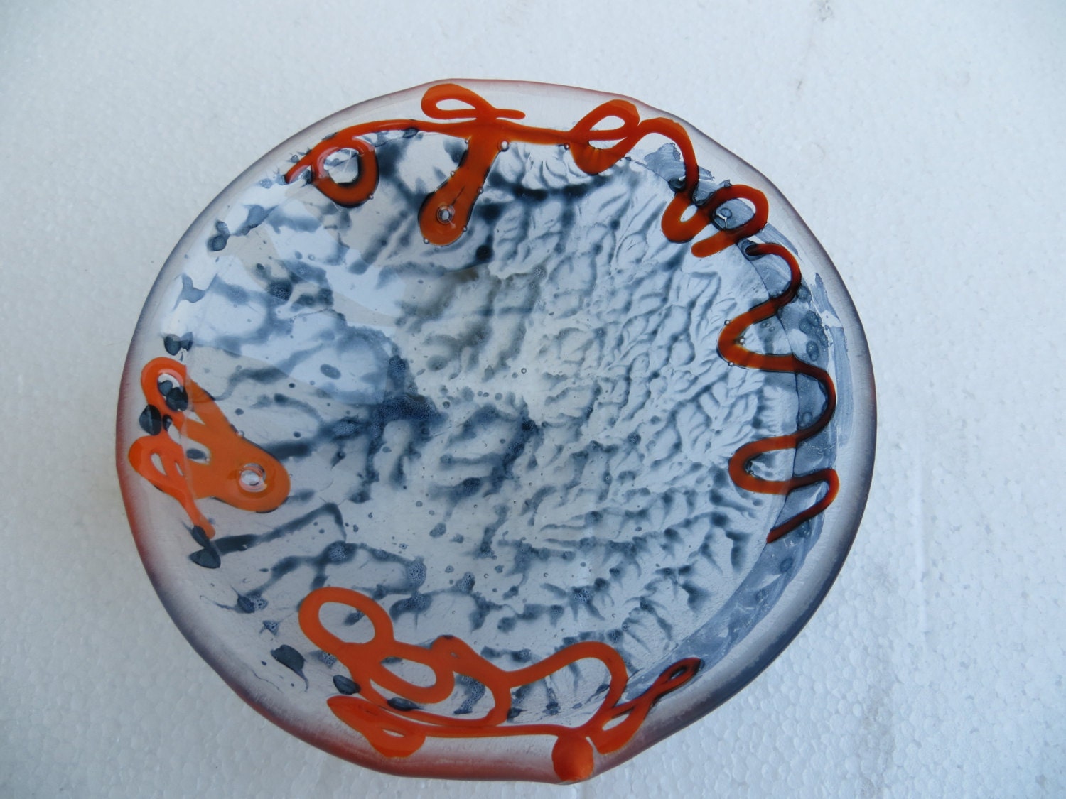 Fused Glass Art Bowls With Brain Structures and Hieroglyphics, Scales ...