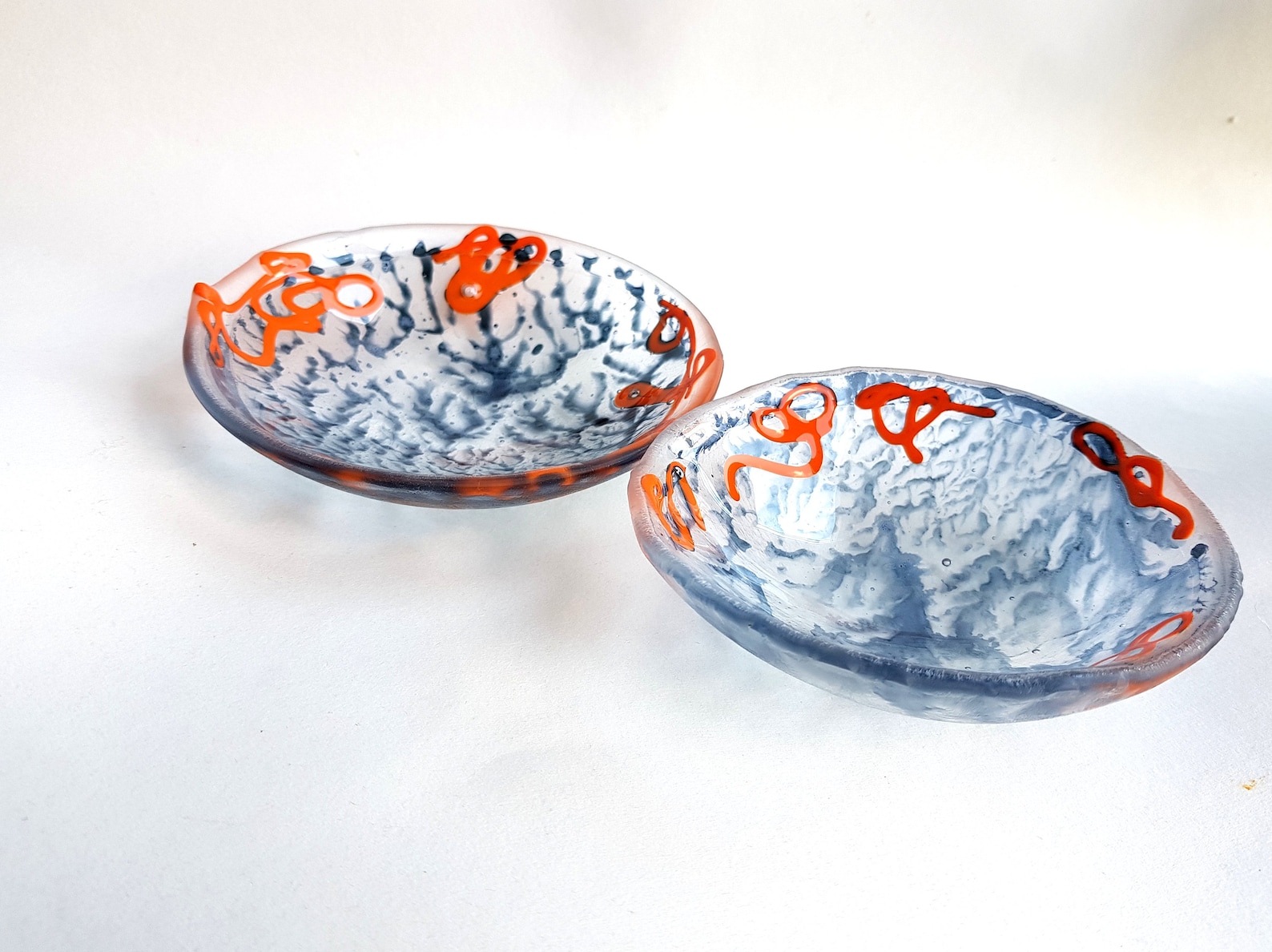 Fused Glass Art Bowls With Brain Structures and Hieroglyphics, Scales ...