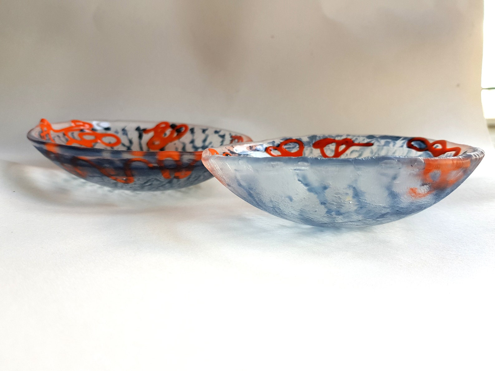 Fused Glass Art Bowls With Brain Structures and Hieroglyphics, Scales ...