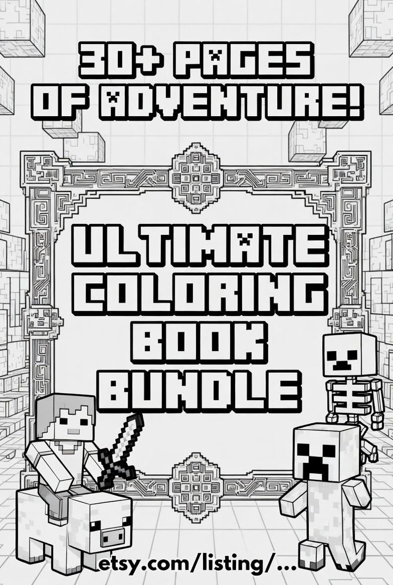 30+ Minecraft Coloring Pages for Kids & Teens | Printable Pixel Game ...