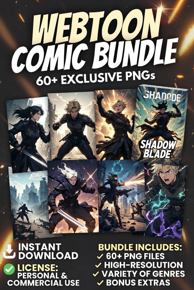 60+ PNG Bundle Anime Style Webtoon Comic | Character Illustrations ...