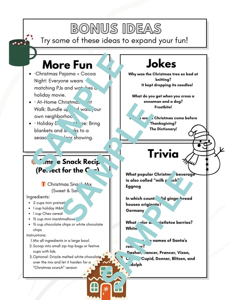 Christmas Car Ride Scavenger Hunt Printable - Etsy