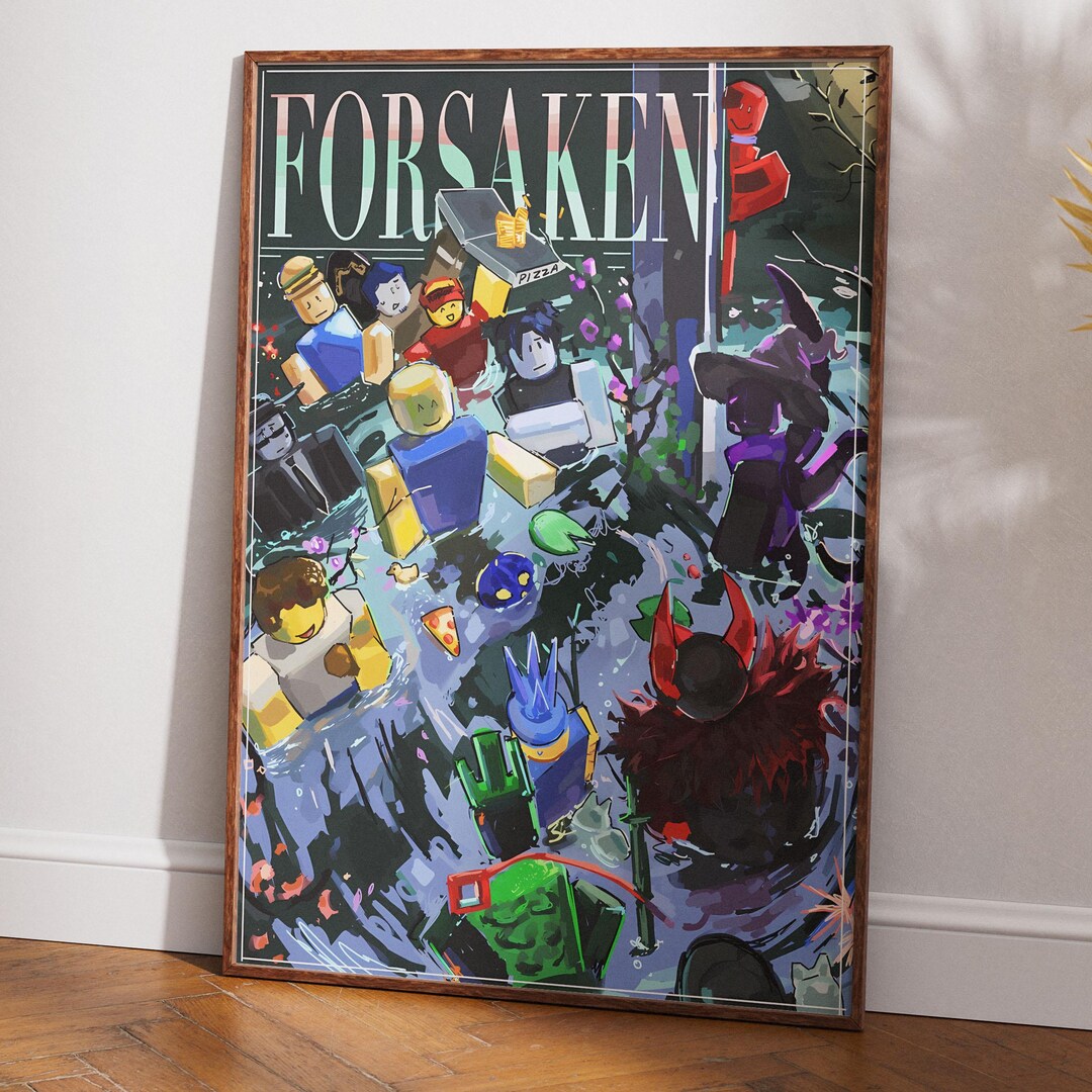 Forsaken Roblox Poster, Horror Game Wall Art, Dark Roblox Print ...