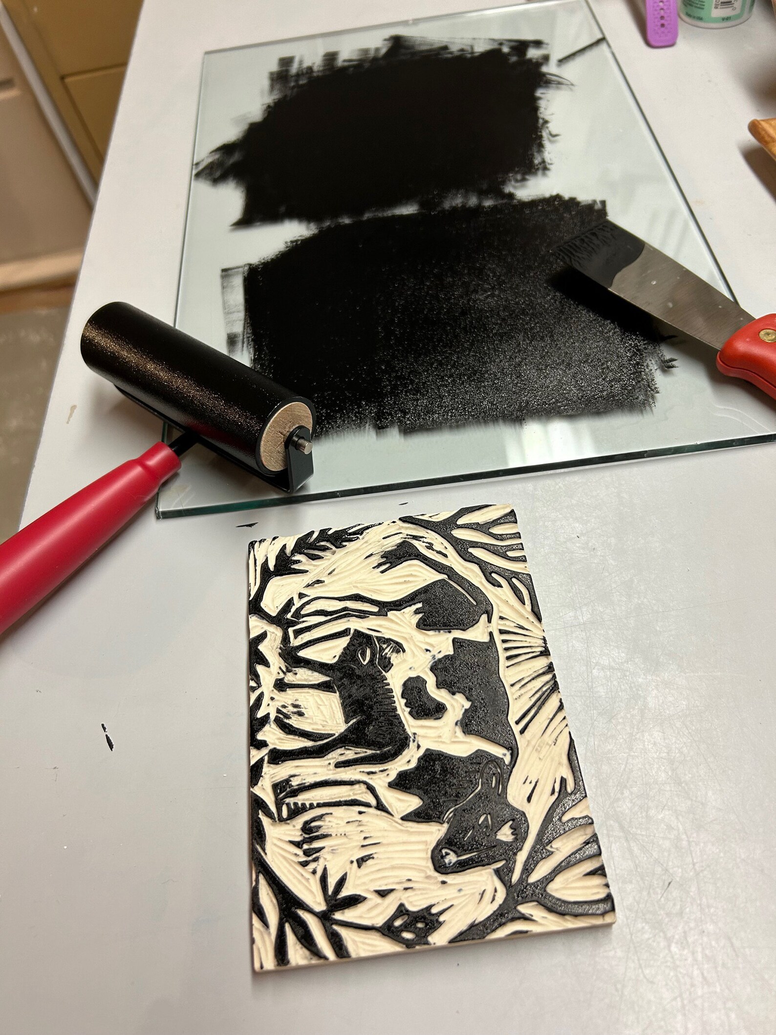 Holstein Cow Lino Print: Mother and Calf, Animal Art - Etsy