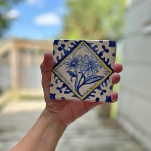 Accent Tile, Delft Blue Tiles, Hand Painted Tiles, Ceramic Accent Tile ...