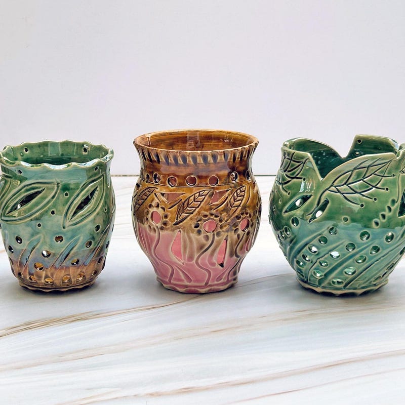 Pottery Luminary - Etsy