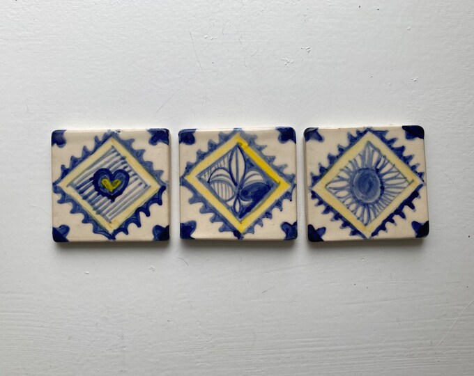 Accent Tile, Delft Blue Tiles, Hand Painted Tiles, Ceramic Accent Tile ...