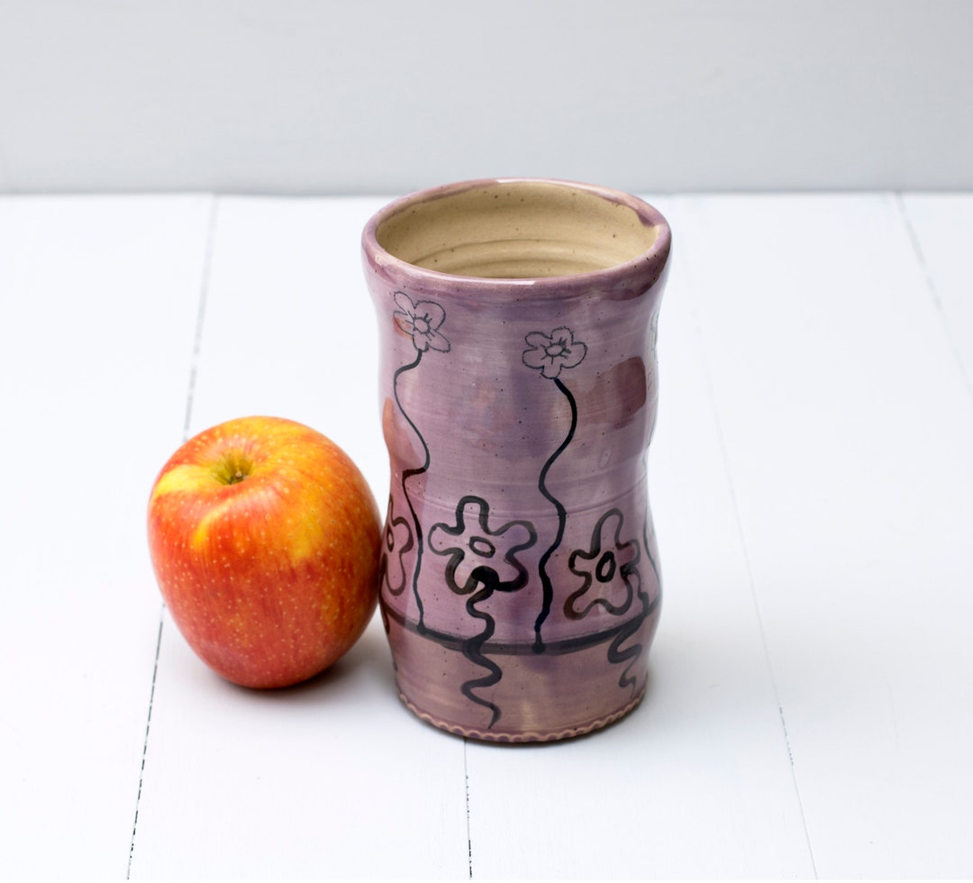 Purple Pottery Vase, Purple Pottery Handmade, Ceramic Vase, Handmade ...