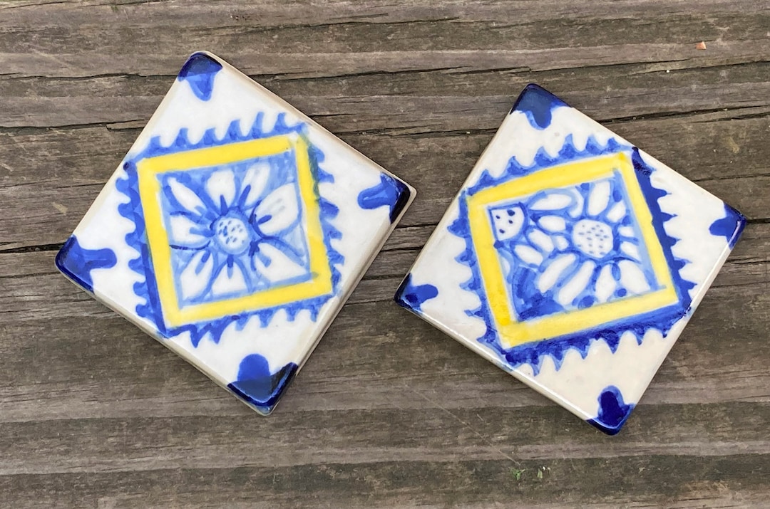 Ceramic Daisy Tile, Delft Blue Tiles, Daisy Ceramics, Daisy Tiles ...