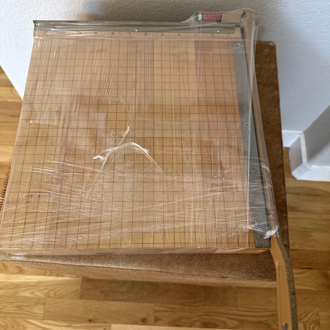 Vintage Ingento No. 4 Paper Cutter Guillotine Trimmer #4 Wood Cast Iron ...