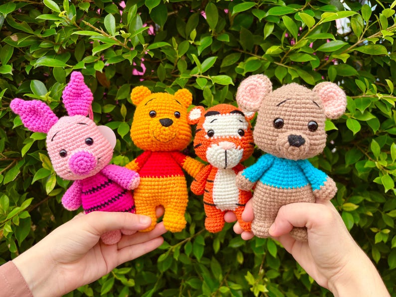 Set of 7 Character Crochet Animals Amigurumi Handmade Stuffed Toys - Etsy