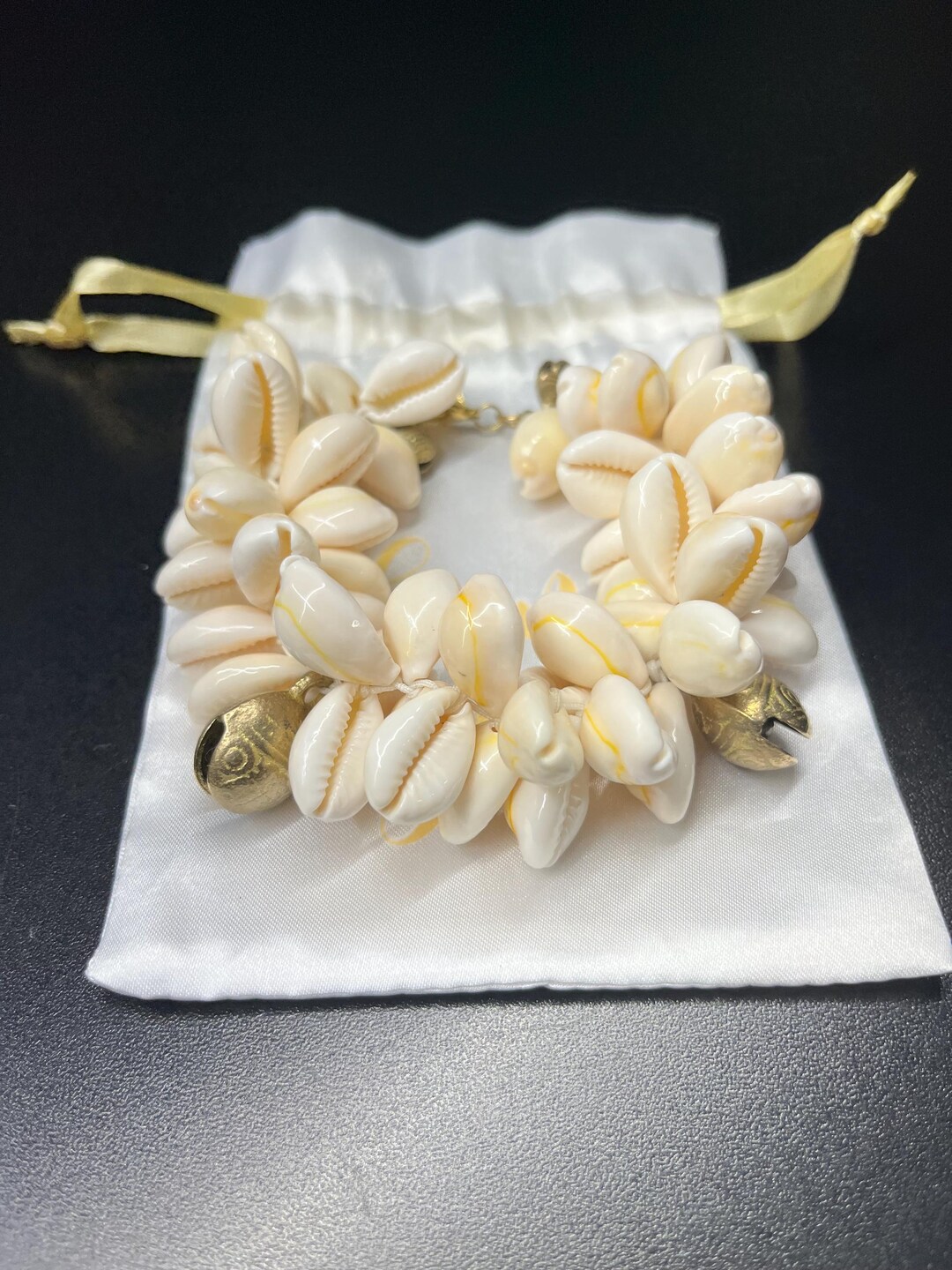 Natural Cowrie Shell Bracelet With Tibetan Bells for Protection - Etsy