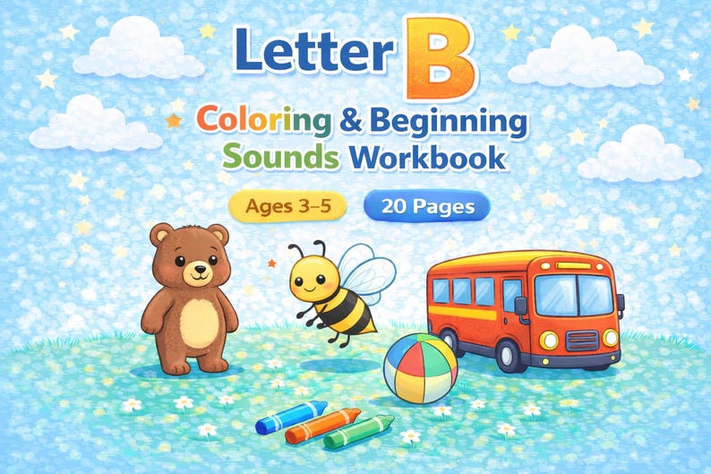 Letter B Worksheets for Preschool | Beginning Sounds & Letter Tracing ...