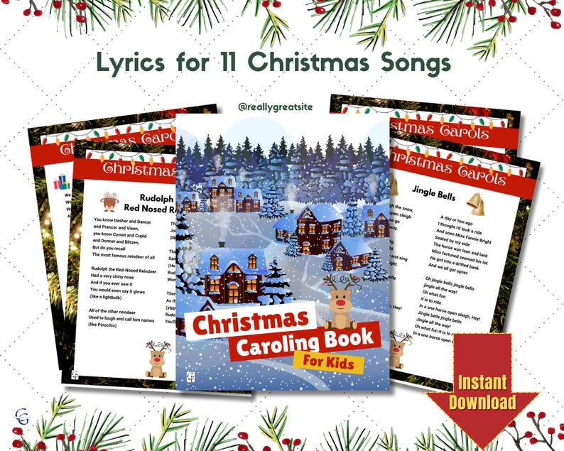 Christmas Caroling Songbook for Young Children | 11 Printable Pages ...