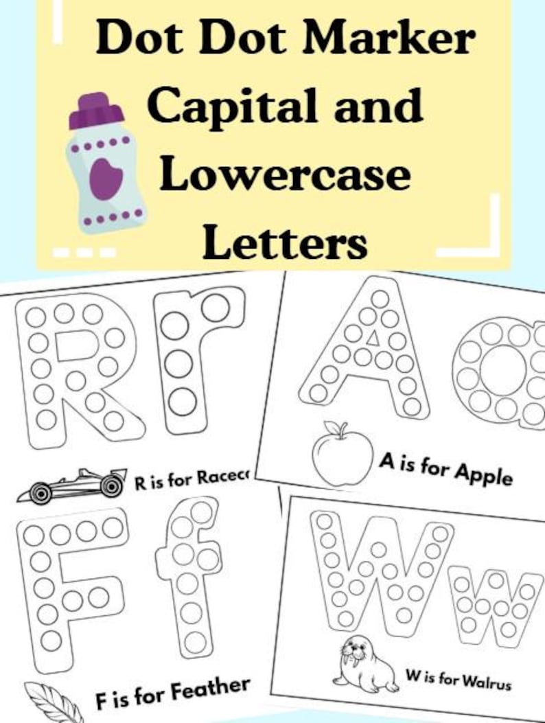 Dot Marker Alphabet Coloring Pages – Toddler Preschool Activity (PDF ...