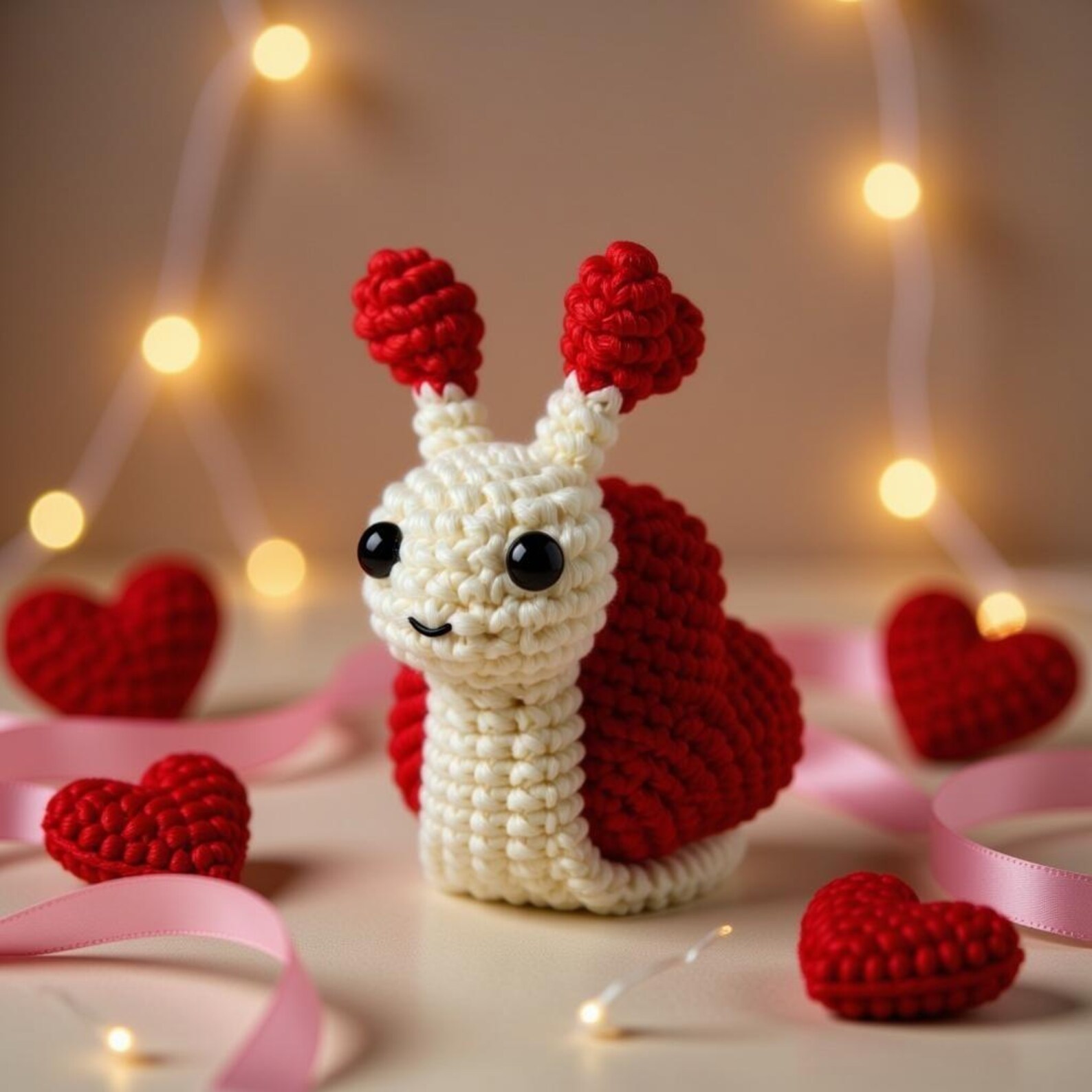 Romantic Valentine Amigurumi Snail PDF Heart Plush Beginner Friendly ...
