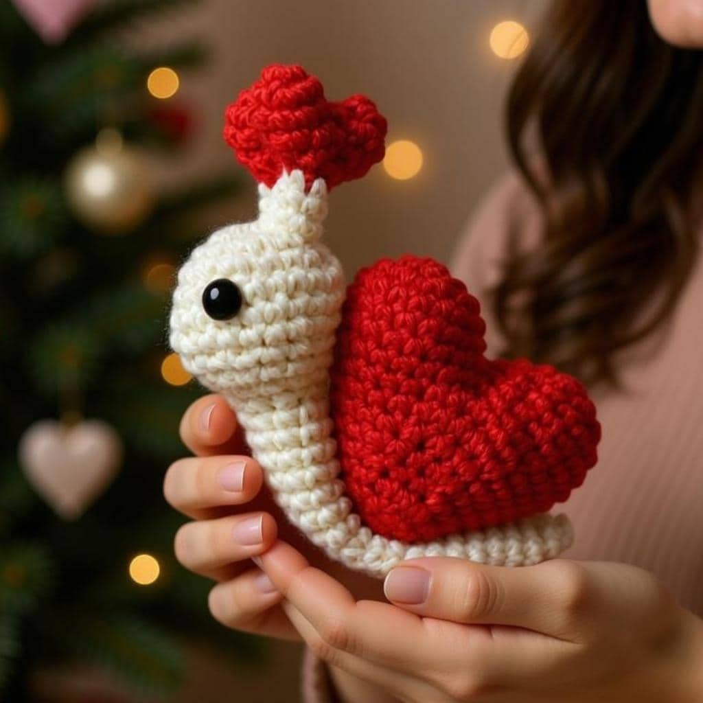 Romantic Valentine Amigurumi Snail PDF Heart Plush Beginner Friendly ...