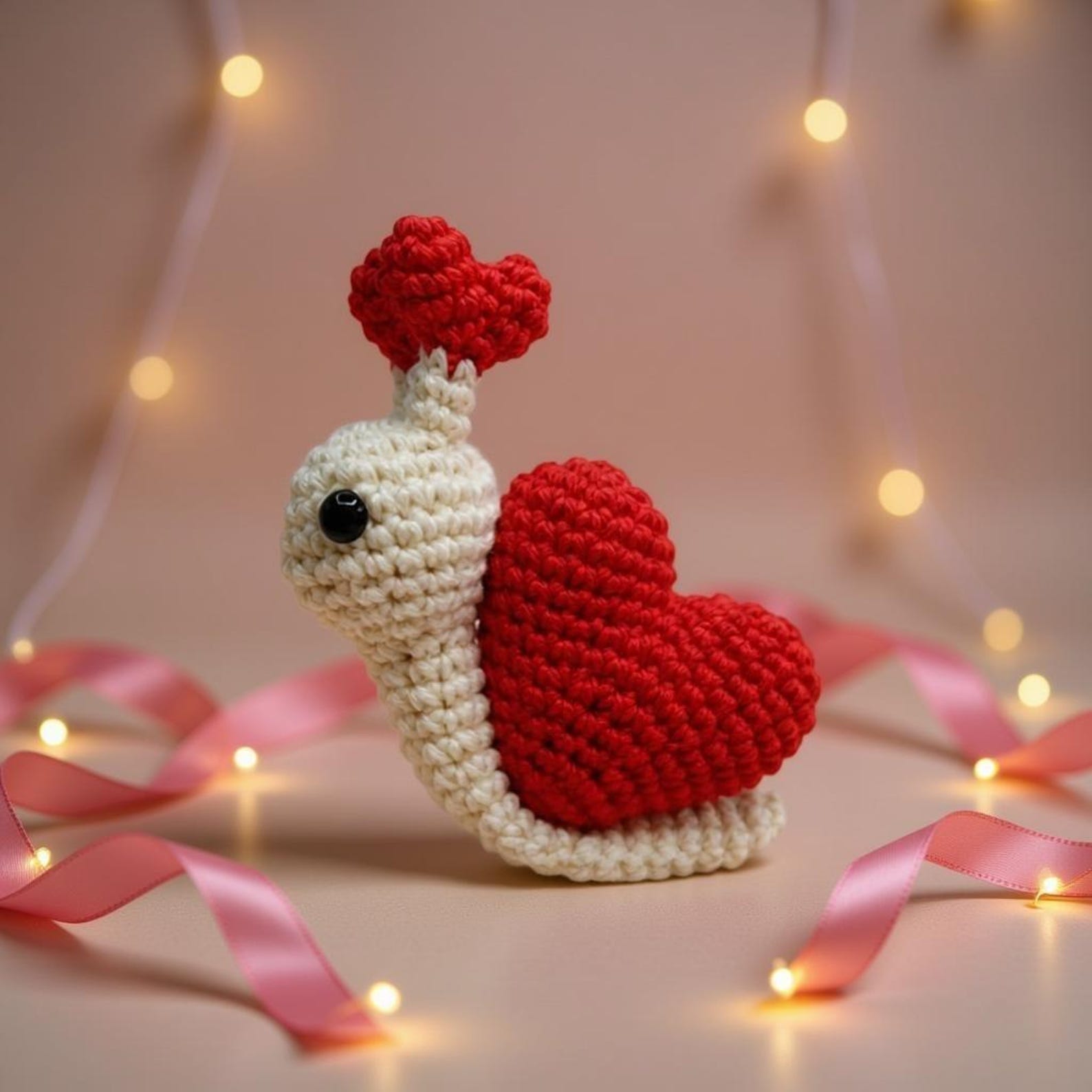 Romantic Valentine Amigurumi Snail PDF Heart Plush Beginner Friendly ...