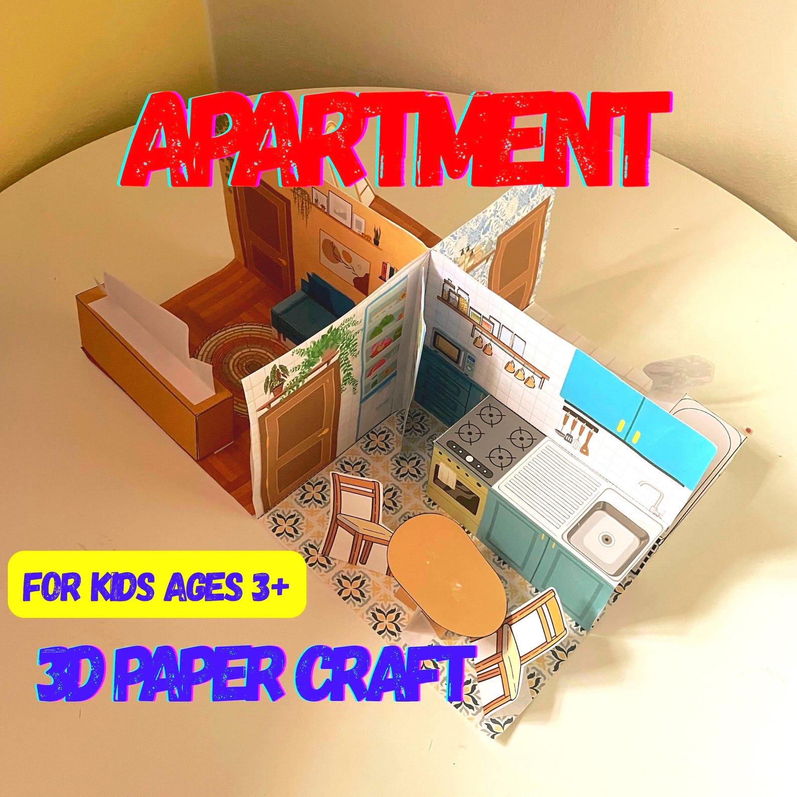 Miniature Apartment Paper Craft – DIY Paper Dollhouse (PDF Download) - Etsy