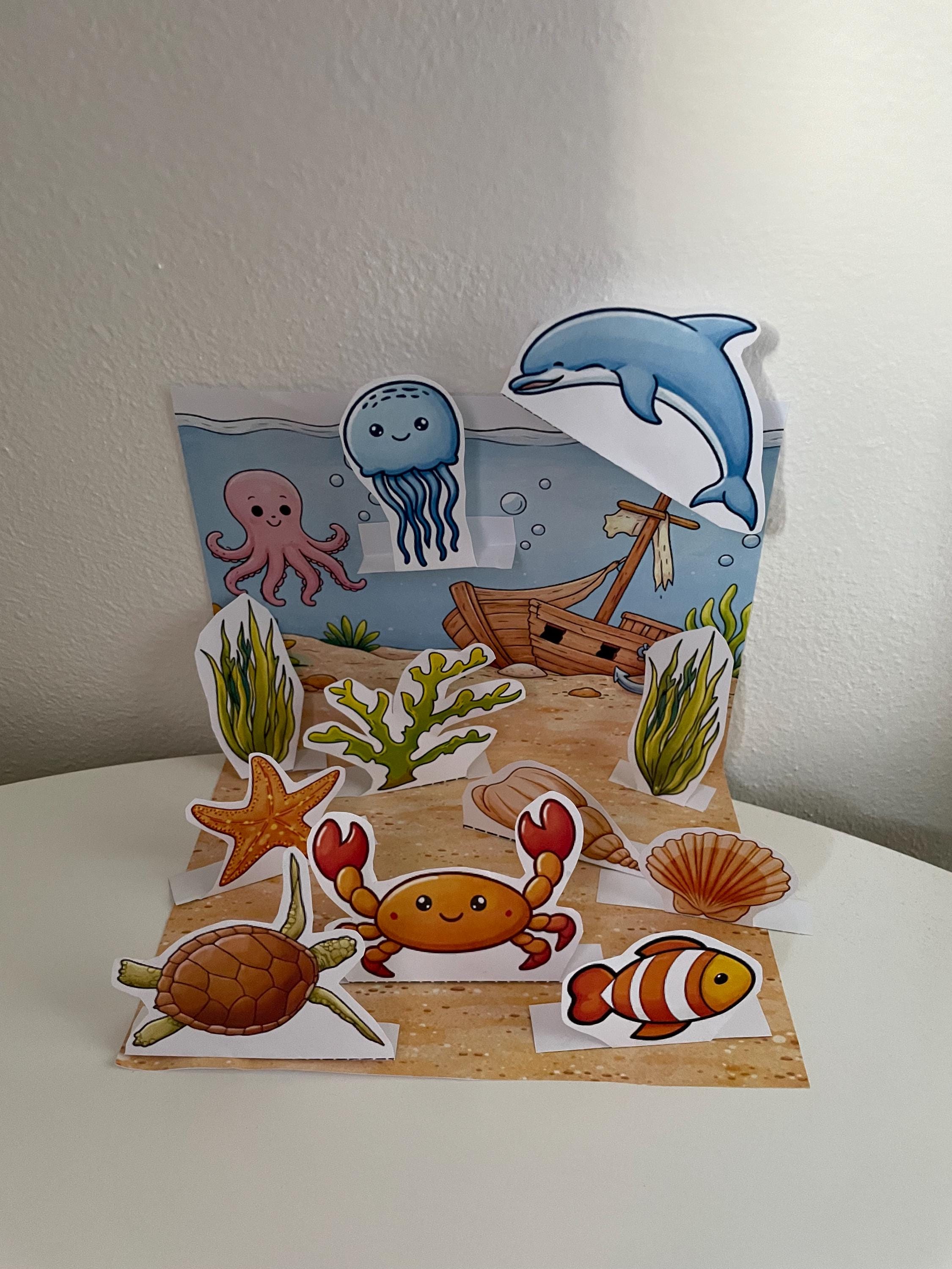 Ocean Floor 3D Paper Craft Printable | Kids Cut-and-glue Activity | PDF ...