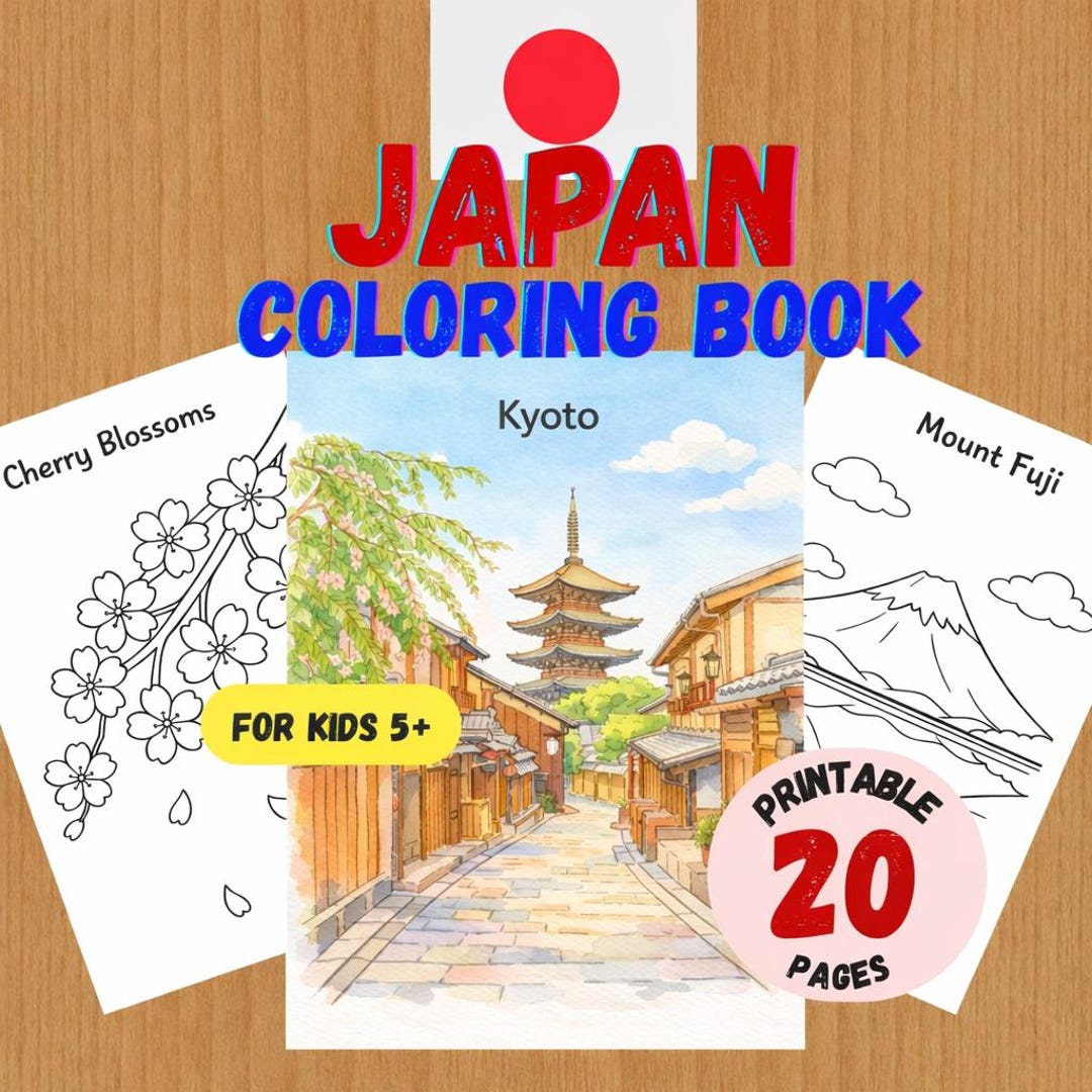 Japan Coloring Book for Kids 5+ | PDF | Japanese Culture, Landmarks ...