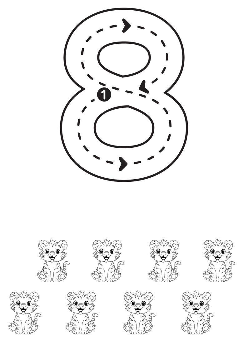 Numbers Learning Worksheet | Preschool Kindergarten Math (PDF Pattern ...