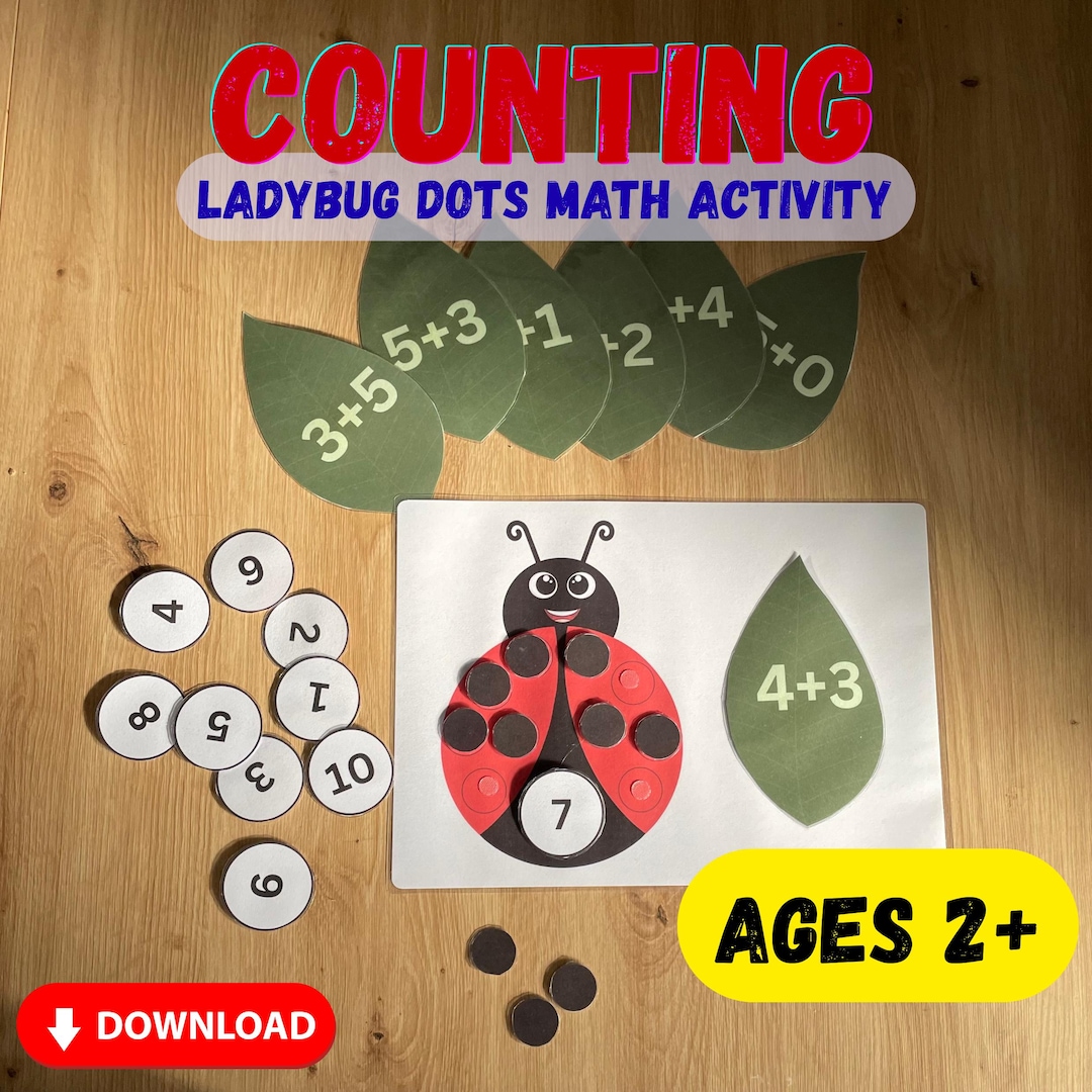 Ladybug Counting Math Activity | Preschool Addition Game (digital ...
