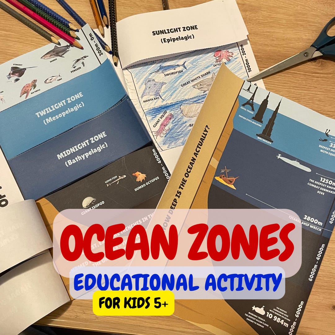 Ocean Zones Educational Activity | Printable Ocean Layers Craft ...