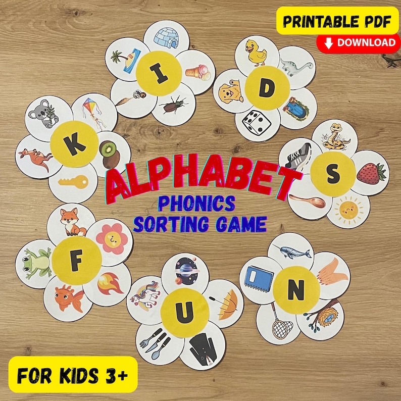 Alphabet Phonics Sorting Game Printable | ABC Beginning Sounds Activity ...
