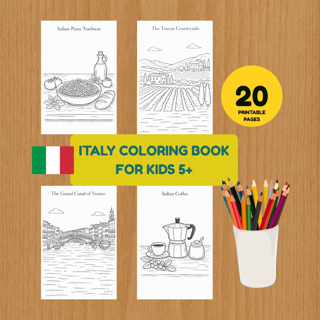 Italy Coloring Book for Kids 5+ | Landmarks, Culture, History | Travel ...