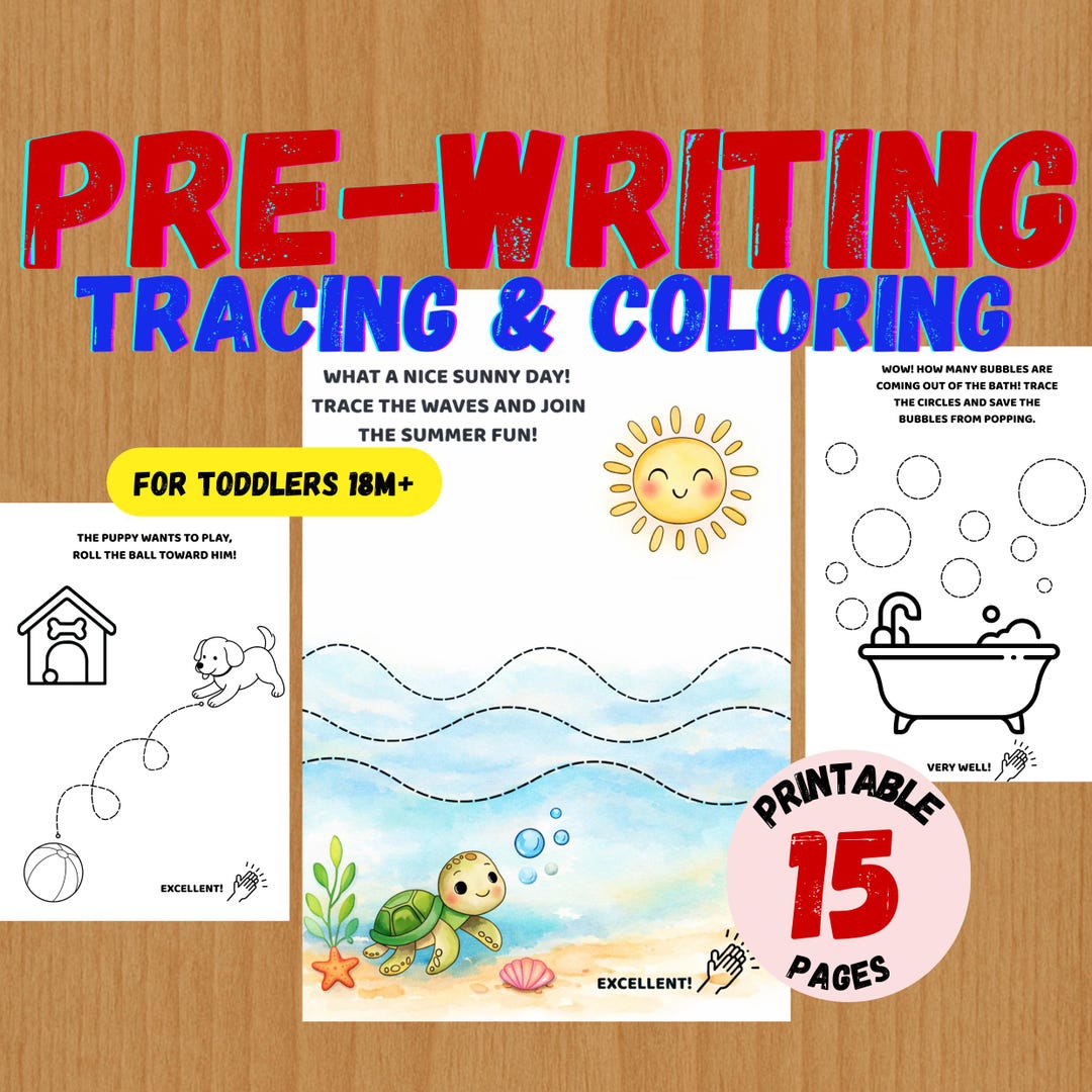Prewriting Tracing Workbook | Fine Motor Skills, Shapes & Lines (PDF ...