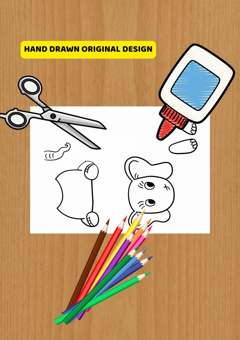 Build an Elephant Papercraft – Printable Kids Craft – Cut & Glue Animal ...