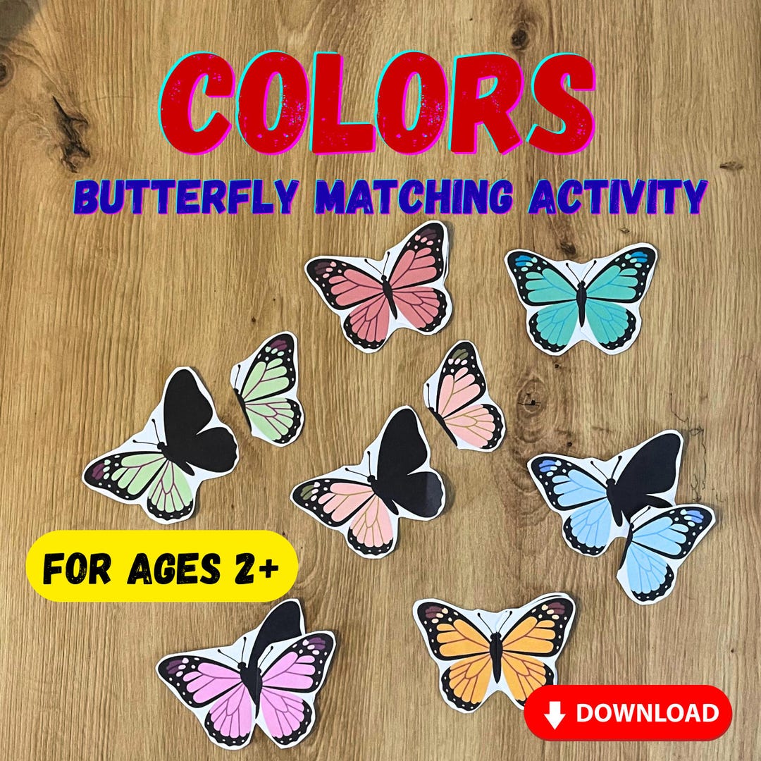 Butterfly Color Matching Activity for Toddlers | Preschool Learning ...