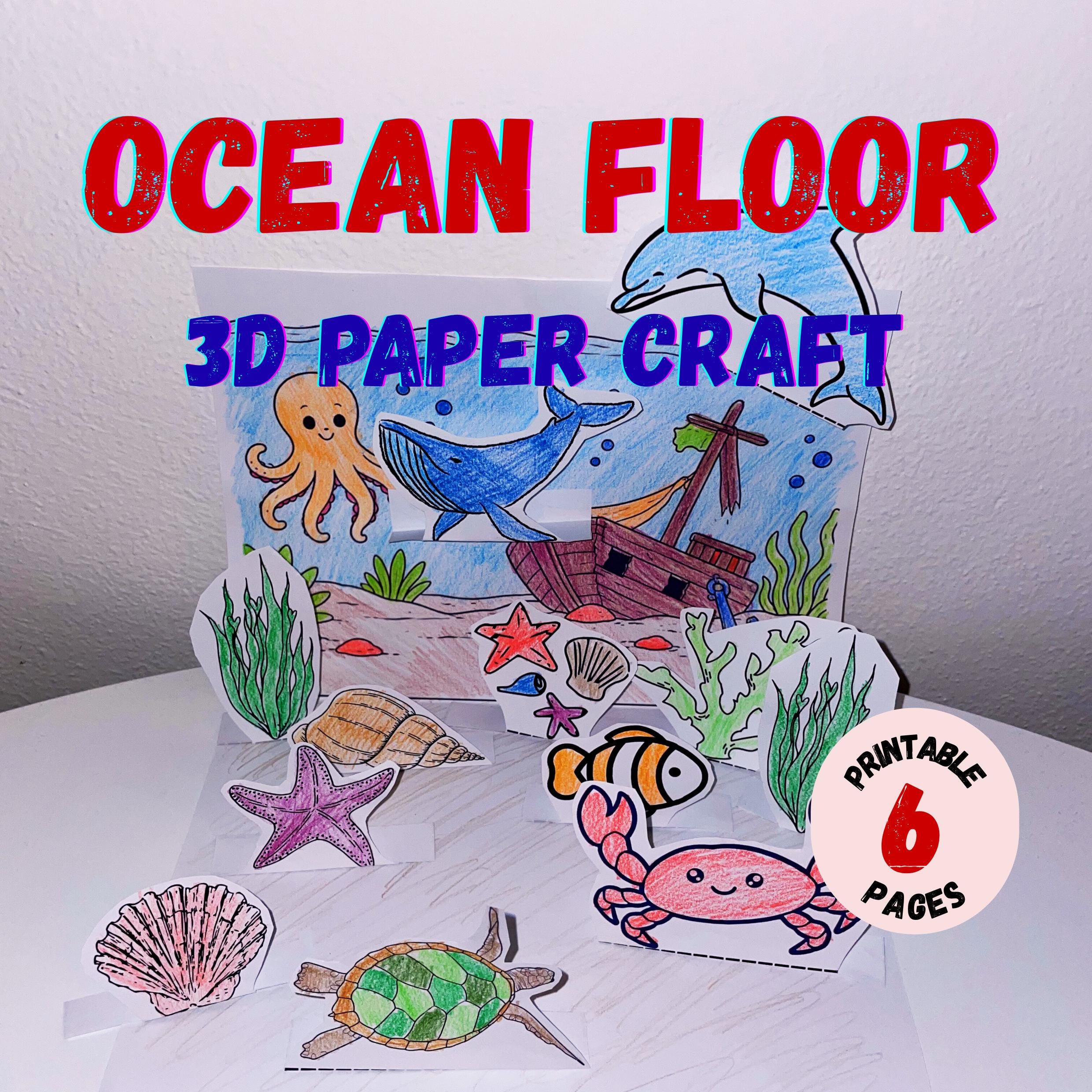 Ocean Floor 3D Paper Craft Printable | Kids Cut-and-glue Activity | PDF ...