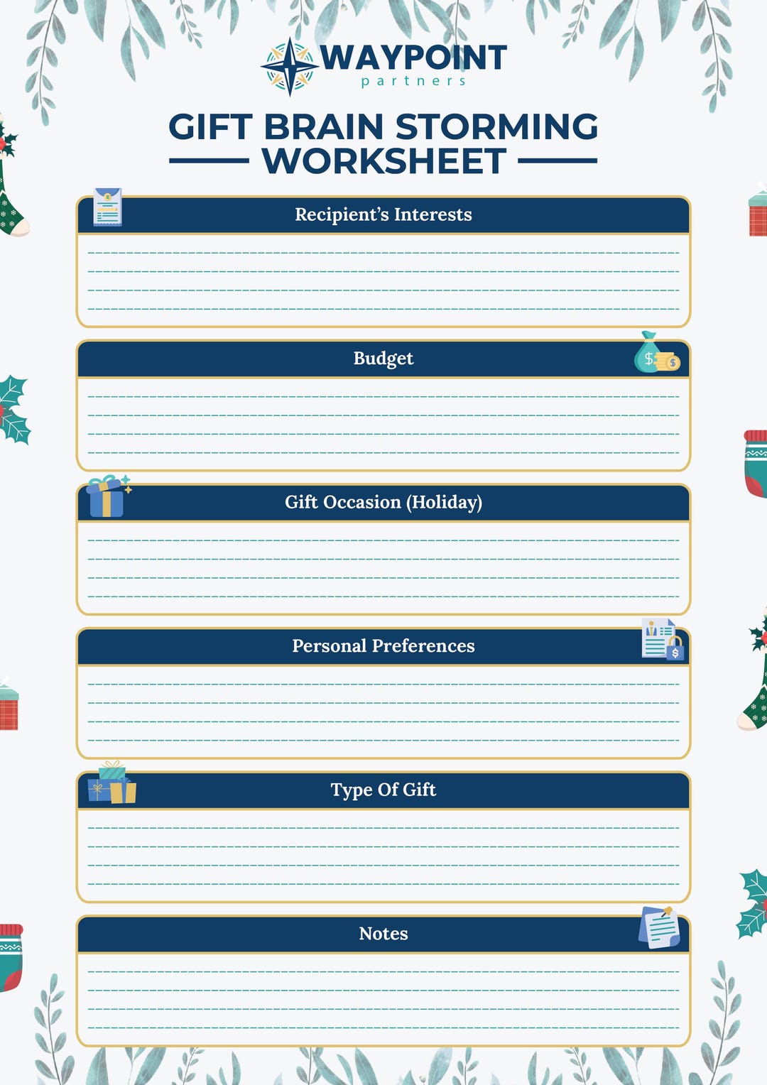Gift Brainstorming Worksheet – Printable Gift Idea Planner for Busy ...