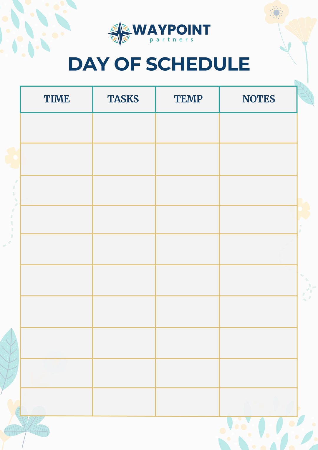 Day of Schedule | Printable PDF Planner - Etsy