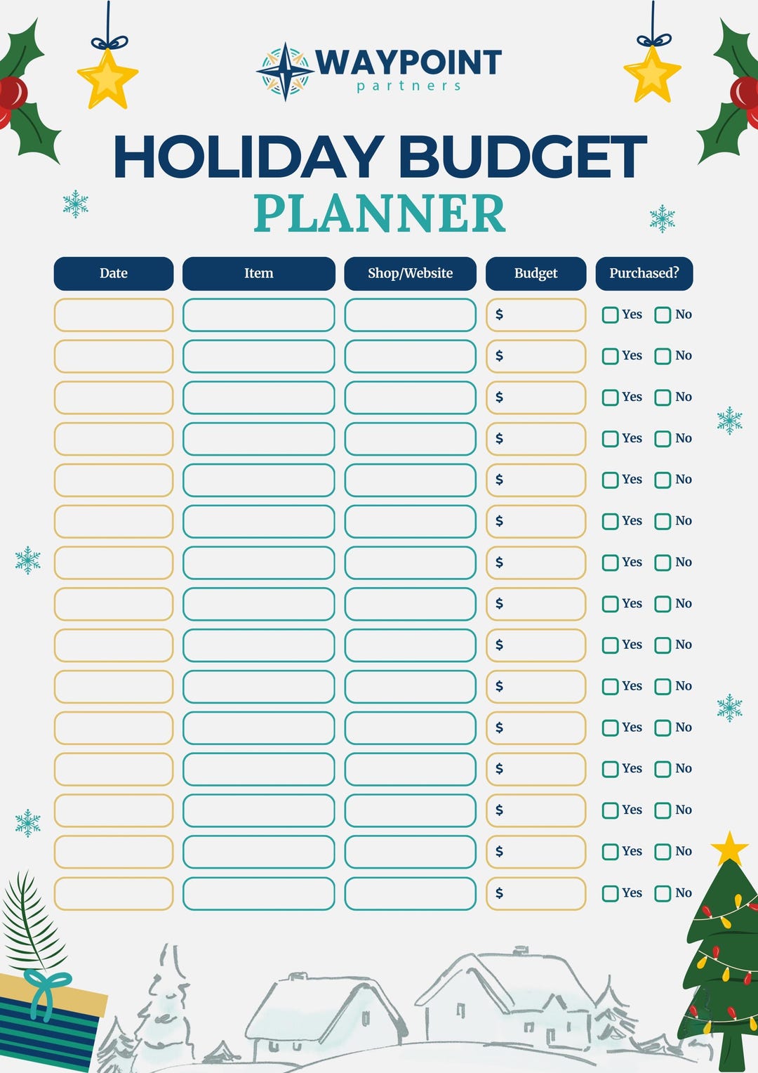 Christmas Budget Planner Printable - Holiday Spending & Gift Budget ...