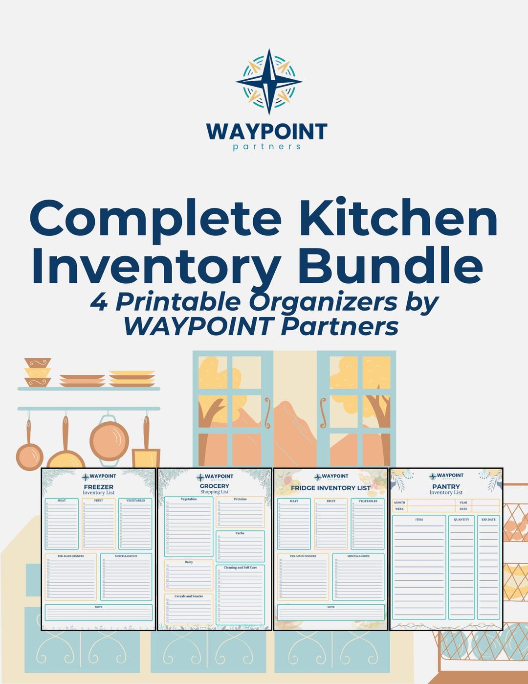 Complete Kitchen Inventory Bundle | 4 Printable Organizers by WAYPOINT ...