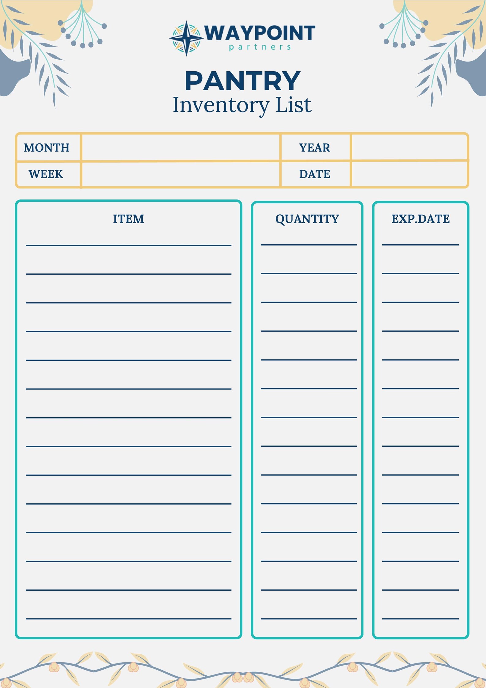 Pantry Inventory List | Printable PDF Organizer - Etsy