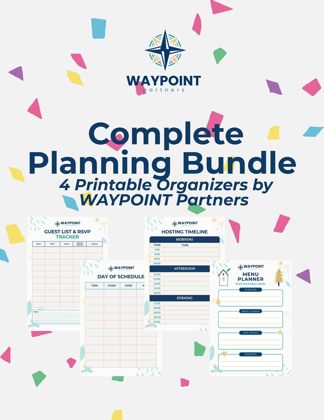 Complete Planning Bundle | 4 Printable Organizers by WAYPOINT Partners ...