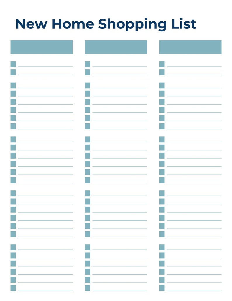 New Home Essentials Checklist Printable | Room-by-room New House Setup ...